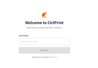 Log in to CtrlPrint and Set/Change Password
